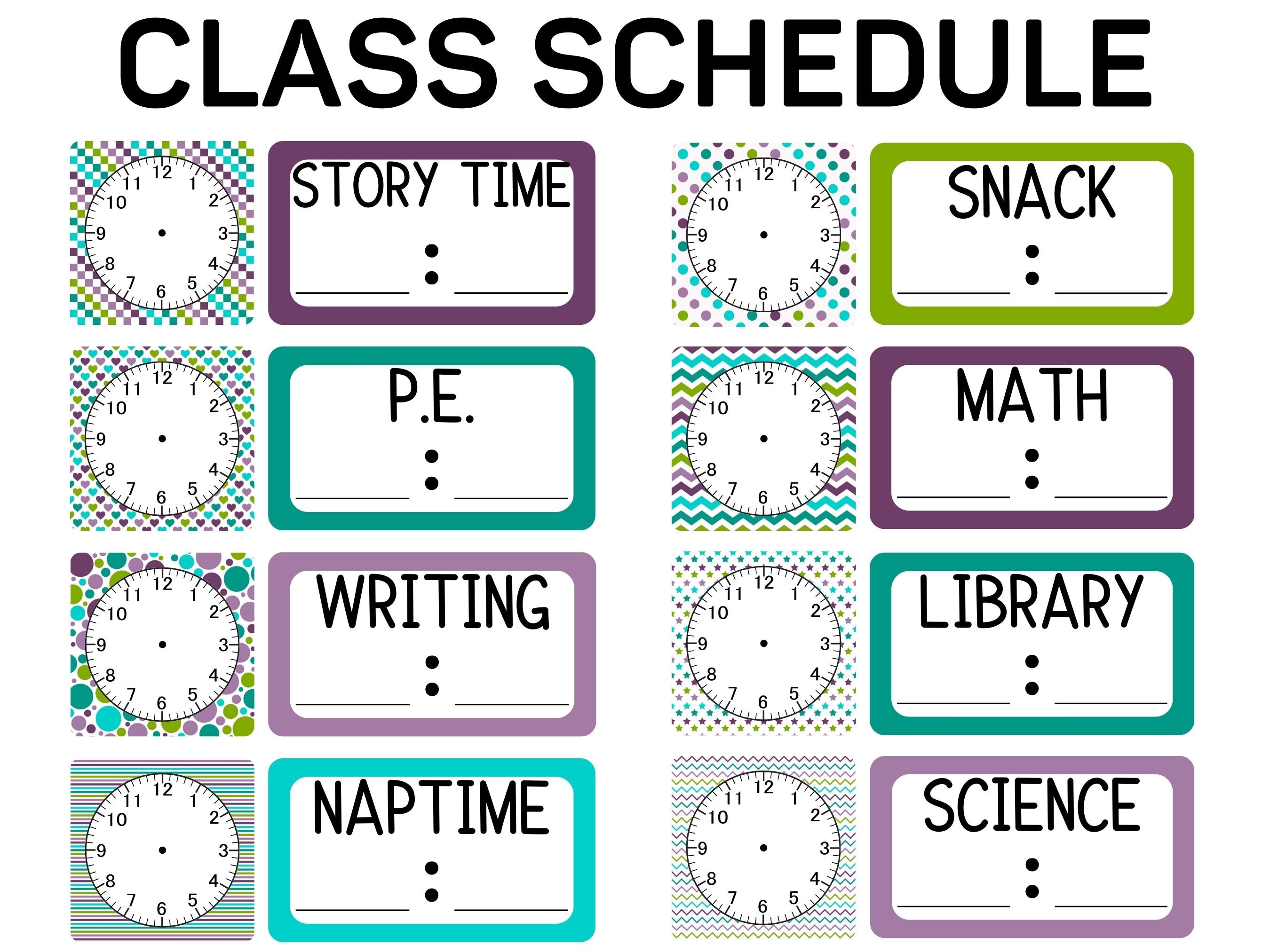 Classroom Daily Schedule | Class Schedule | Daily Schedule Cards ...
