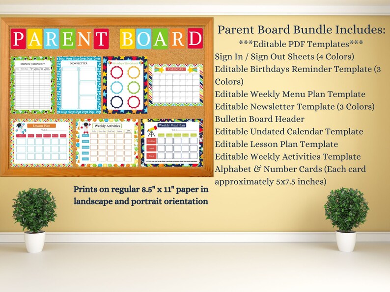 Daycare Parent Board | Preschool Parent Board | Bulletin Board Template ...