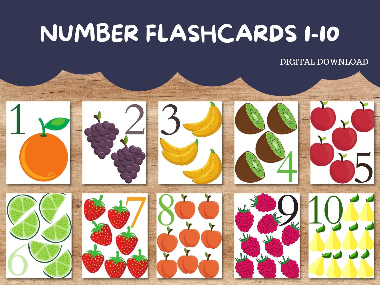 Number Flash Cards Number Flash Cards 1-10 Printable Flash Cards Flash ...