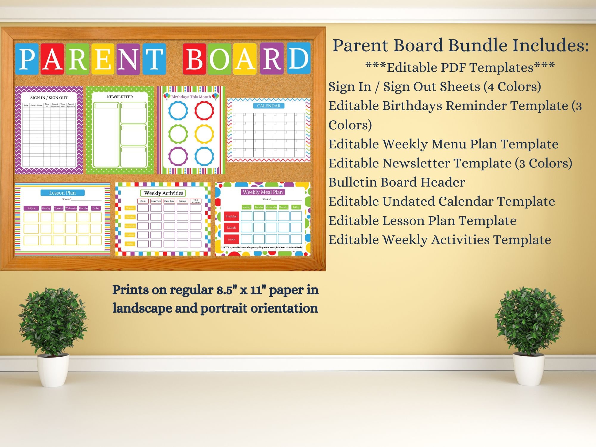 Daycare Parent Board Preschool Parent Board Bulletin Board Template ...