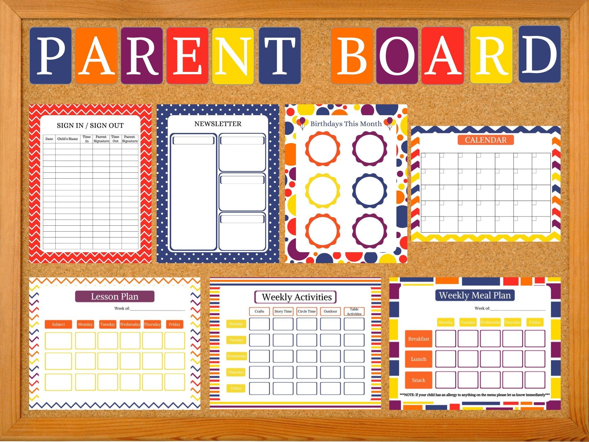 Daycare Parent Board | Preschool Parent Board | Bulletin Board Template ...