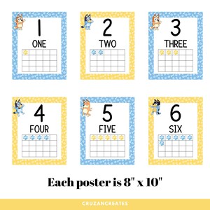 Number Posters | Bluey Numbers Posters | Bluey Numbers Posters ...