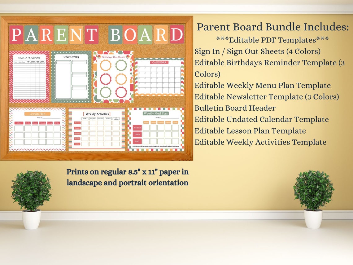 Daycare Parent Board Preschool Parent Board Bulletin Board Template ...