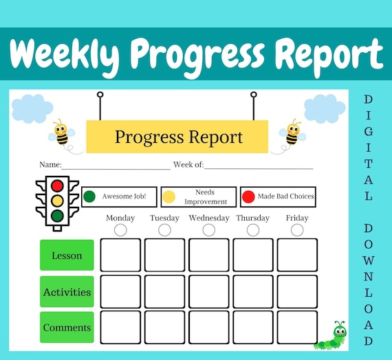Progress Report Preschool Progress Report Daycare Behavior - Etsy