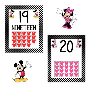 Number Posters | Mickey Numbers Posters | Minnie Numbers Posters ...