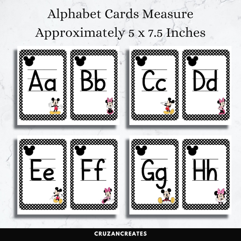 Mickey and Minnie Alphabet | Classroom Decor | Class Decor Set ...