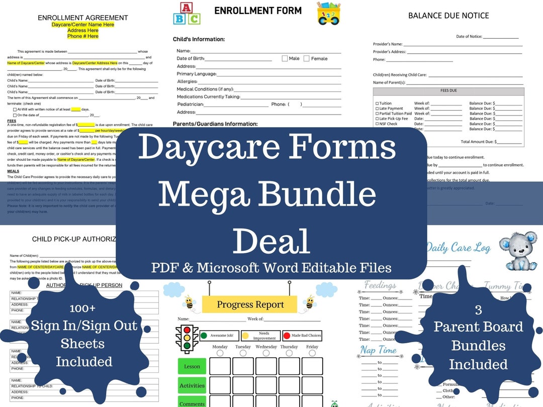 Daycare Bundle | Daycare Opening Forms | Daycare Starter Bundle ...