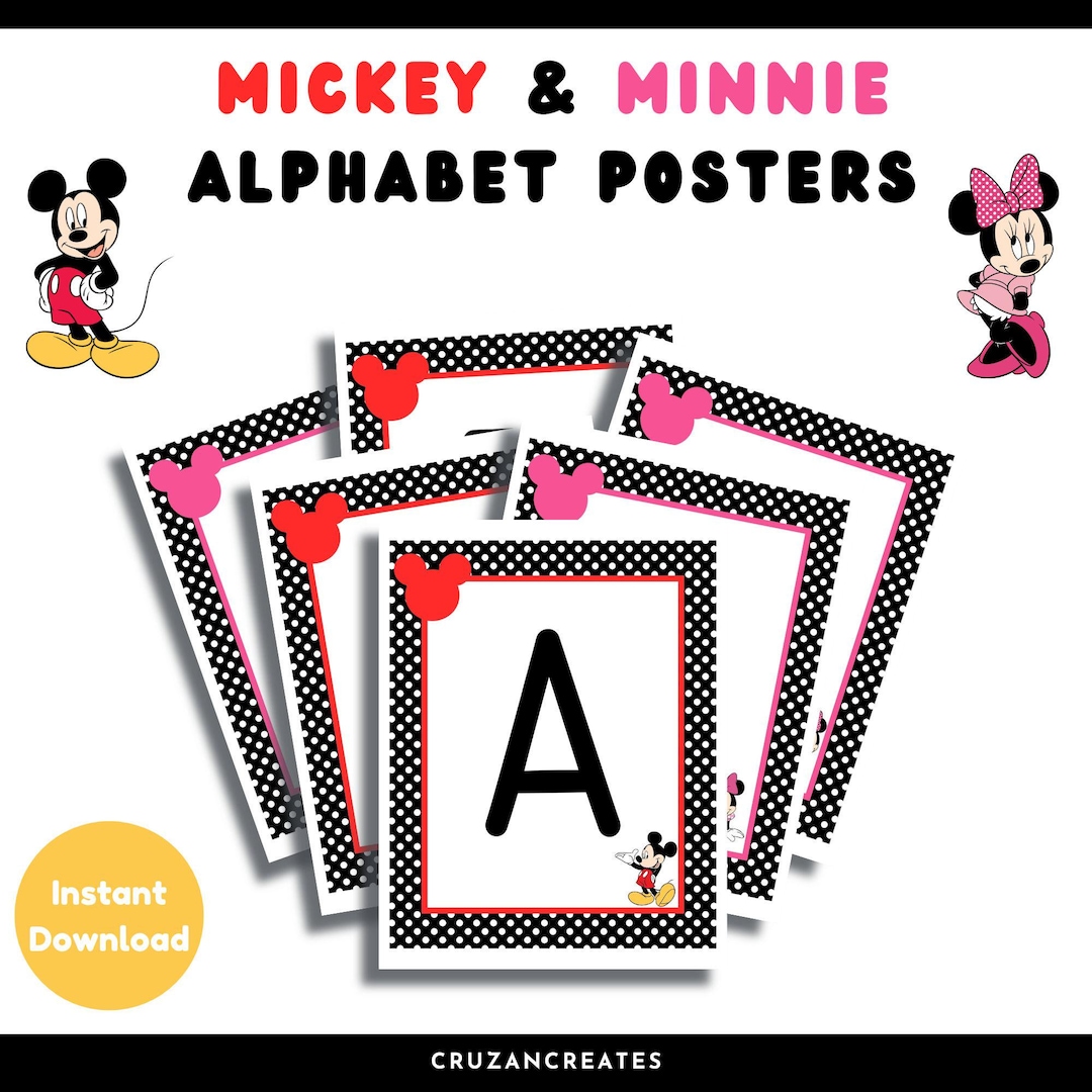 Alphabet Posters | Mickey Alphabet Posters | Minnie Alphabet Posters ...