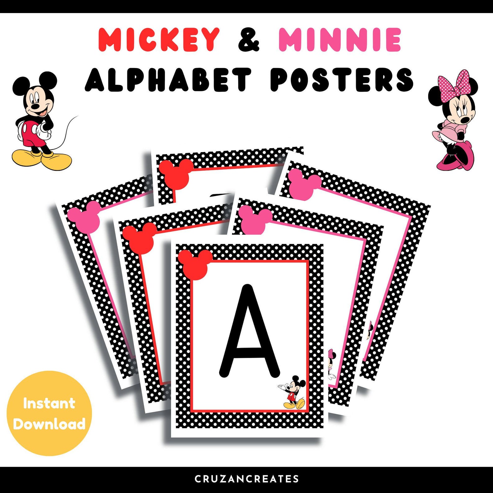 Alphabet Posters | Mickey Alphabet Posters | Minnie Alphabet Posters ...