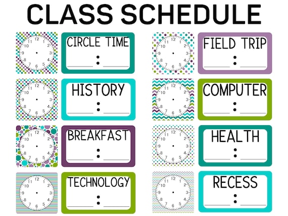 Classroom Daily Schedule Class Schedule Daily Schedule - Etsy