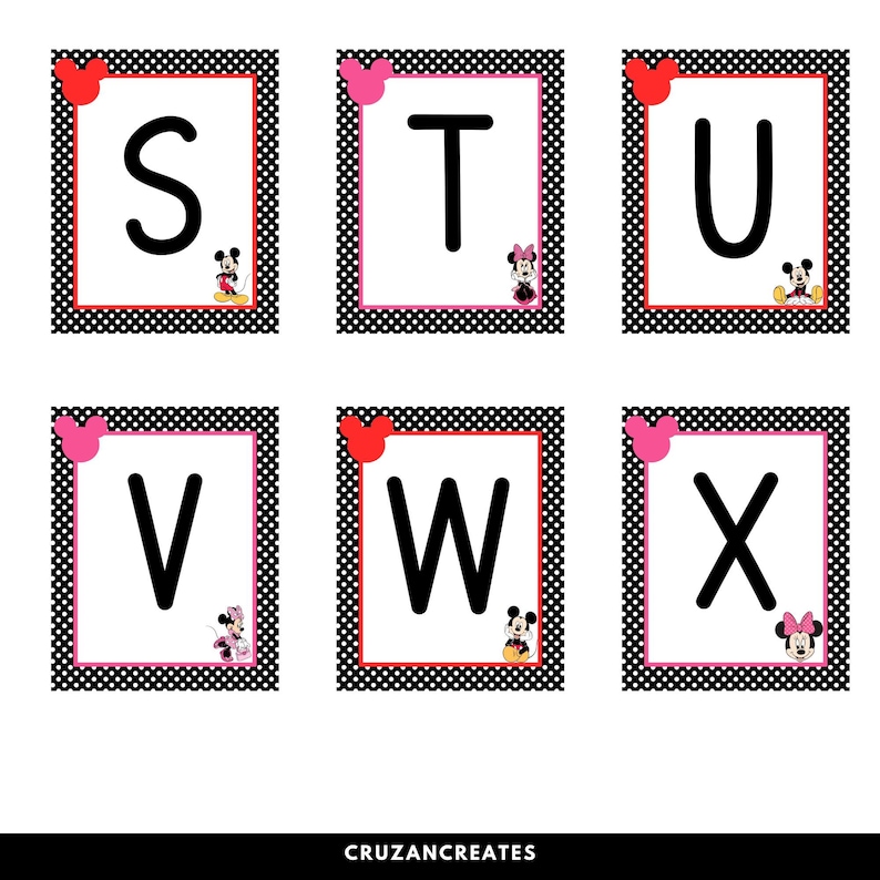 Alphabet Posters | Mickey Alphabet Posters | Minnie Alphabet Posters ...