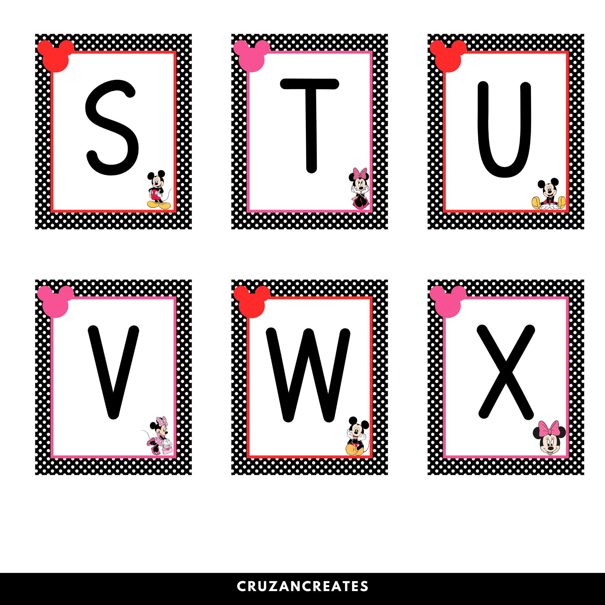 Alphabet Posters | Mickey Alphabet Posters | Minnie Alphabet Posters ...