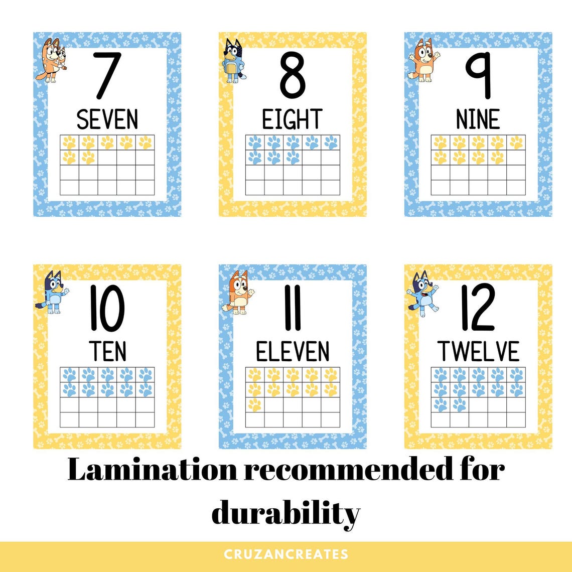 Number Posters | Bluey Numbers Posters | Bluey Numbers Posters ...