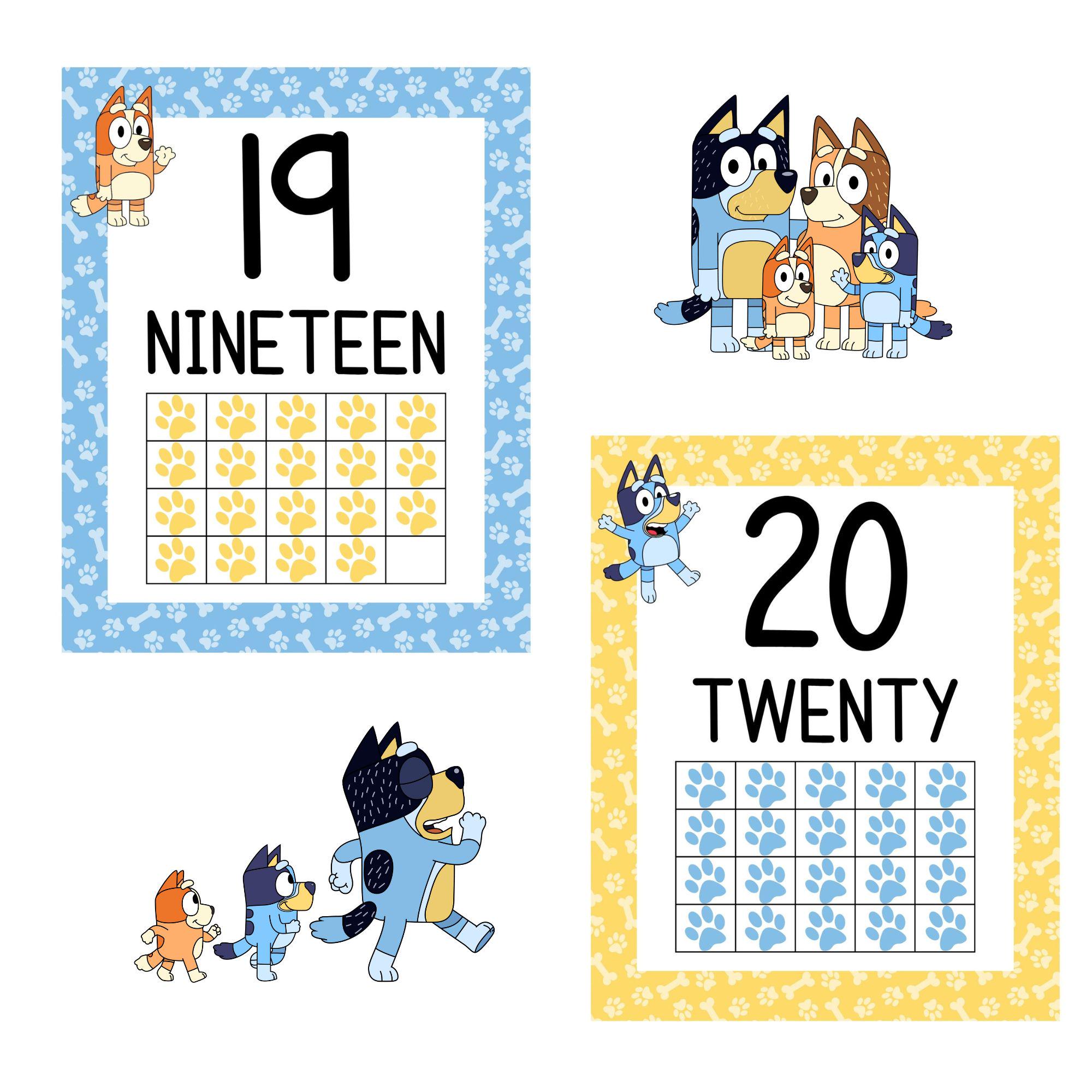 Number Posters | Bluey Numbers Posters | Bluey Numbers Posters ...
