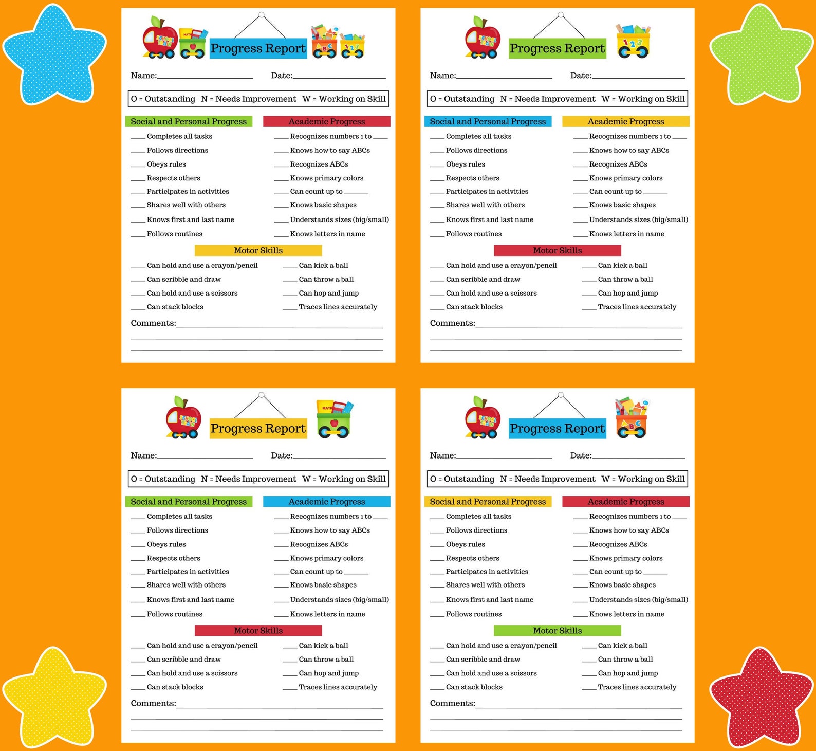 Progress Report | Preschool Progress Report | Daycare Progress Report ...