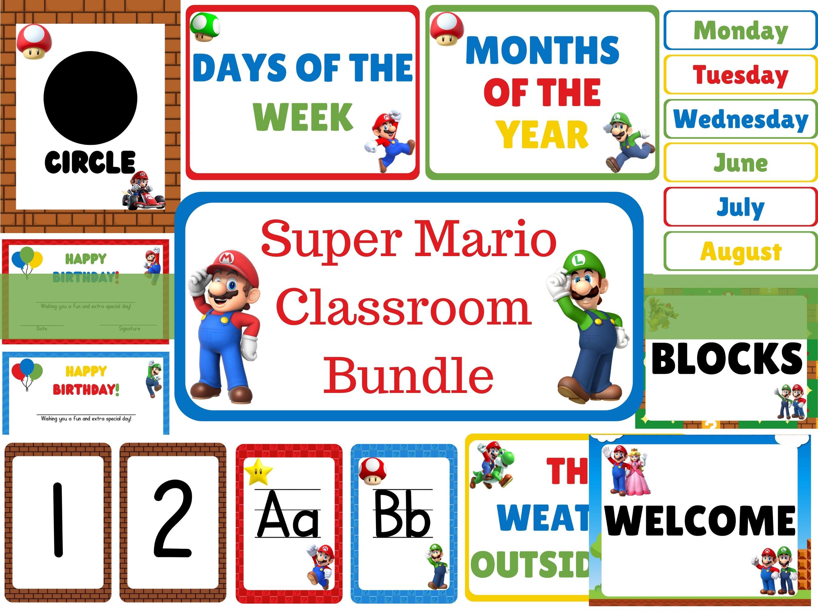 Super Mario Class Decor | Class Decor | Wall Decor | Classroom Bundle ...