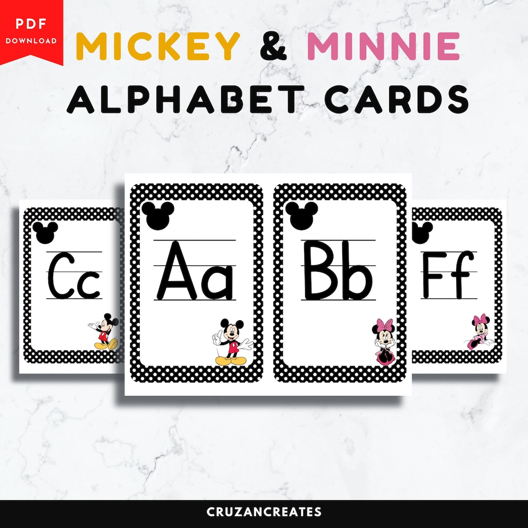 Mickey and Minnie Alphabet | Classroom Decor | Class Decor Set ...