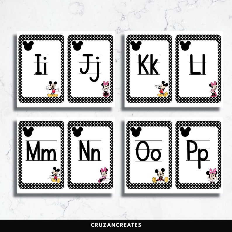 Mickey and Minnie Alphabet | Classroom Decor | Class Decor Set ...