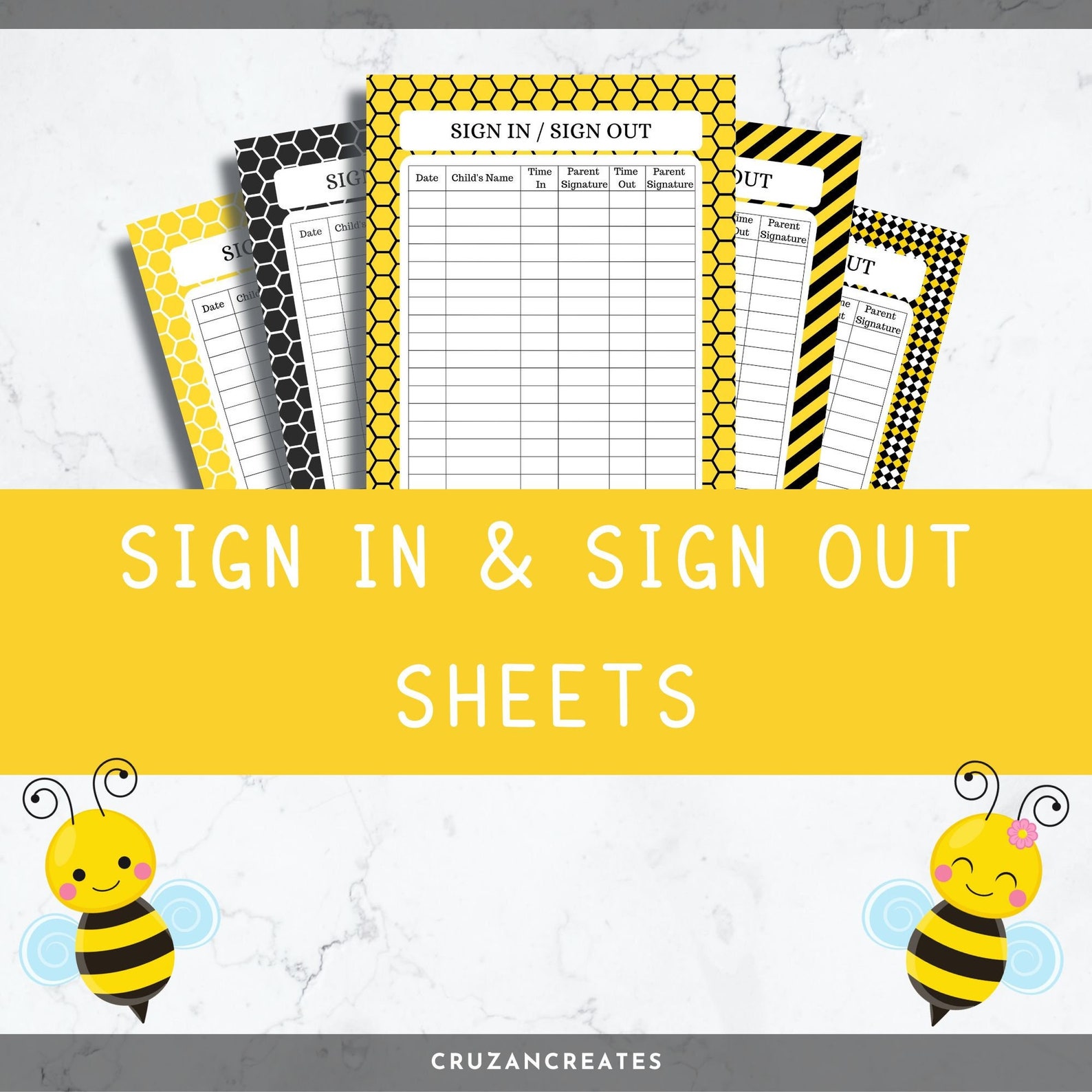 Sign in Sheet | Daycare Sign in Sheet | Sign in and Out Form | Daycare ...