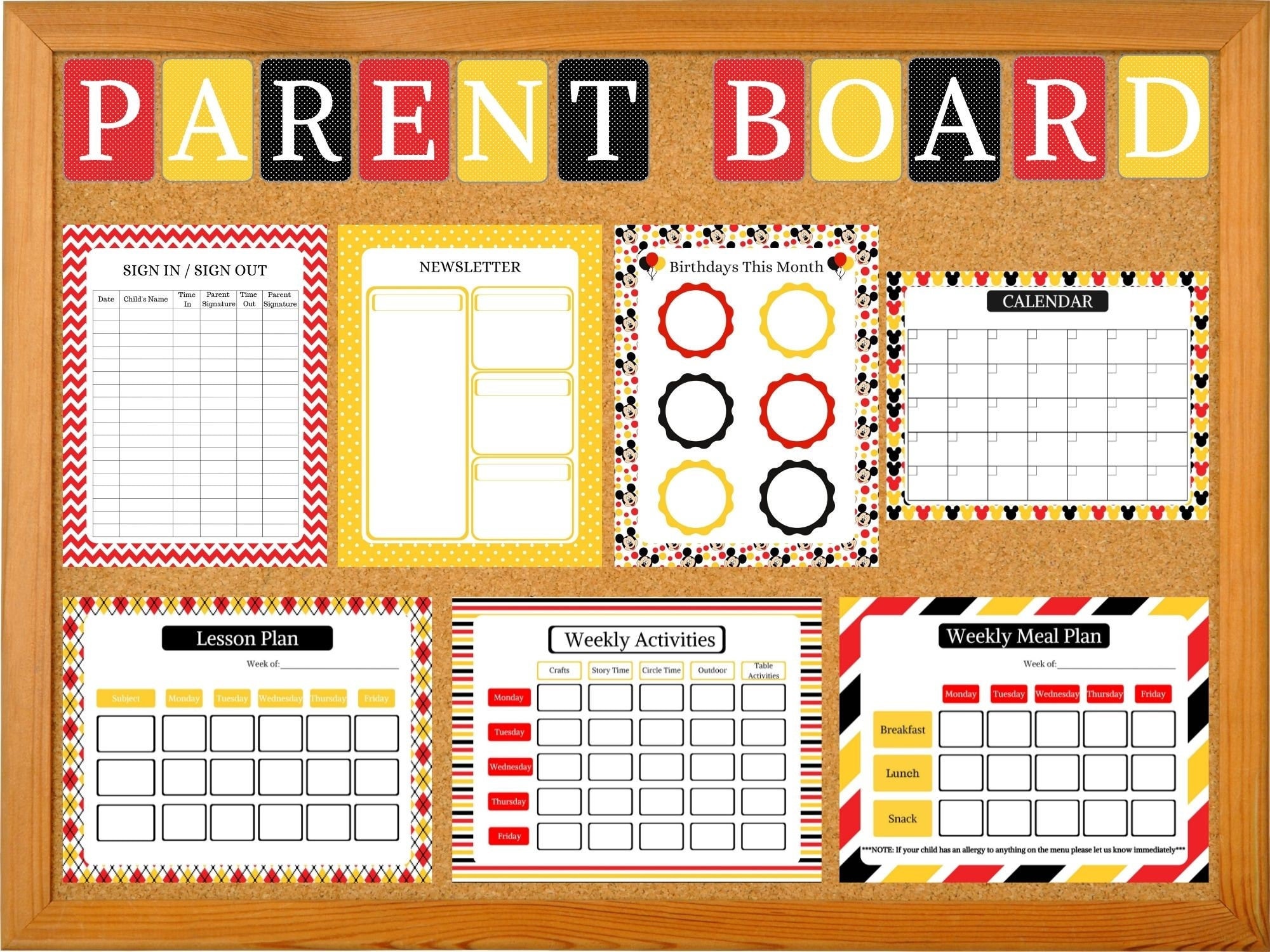 Daycare Parent Board Preschool Parent Board Bulletin Board Template ...