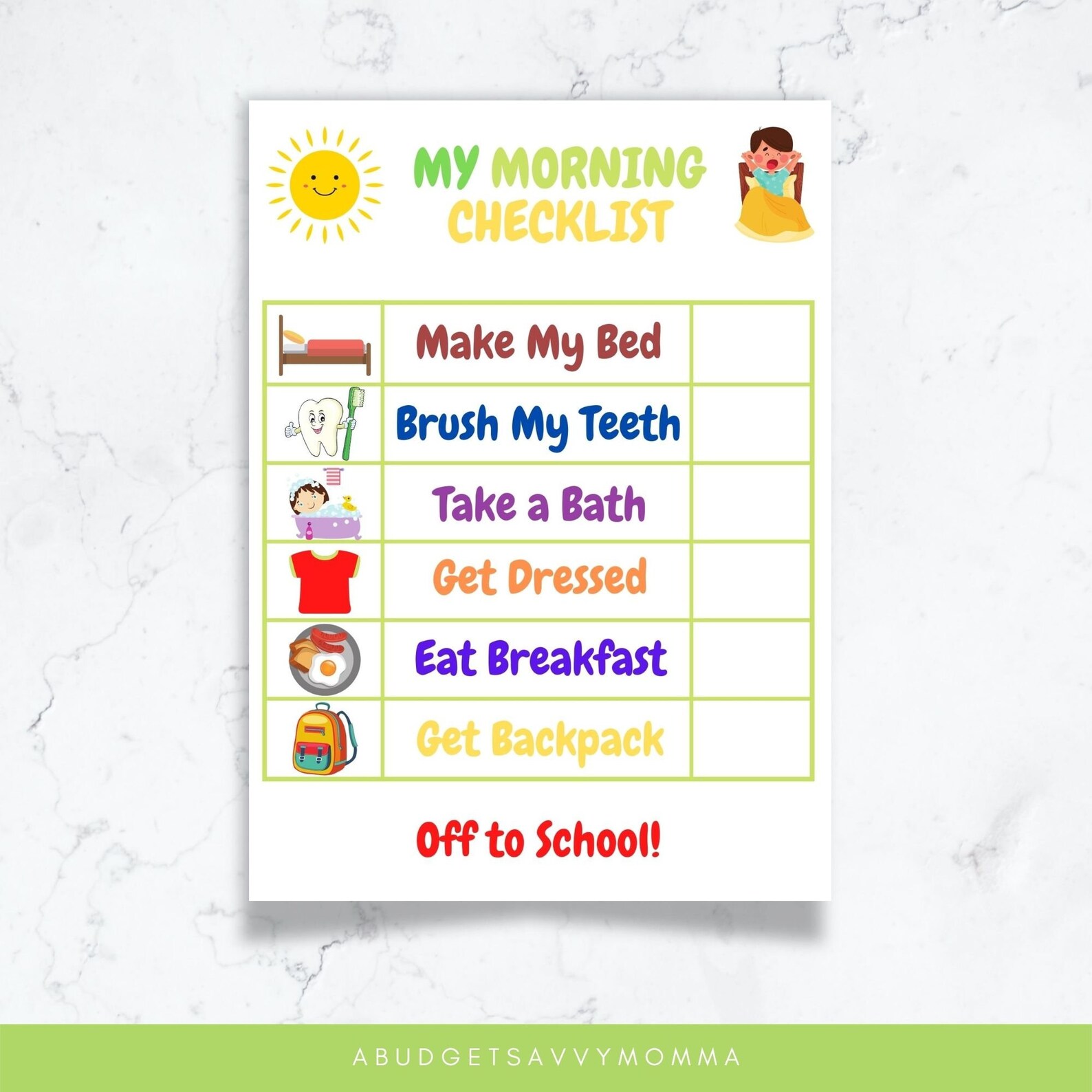 Kids Daily Task List | Responsibility Chart | Kids Daily Checklist | Kids to Do List | Kids ...