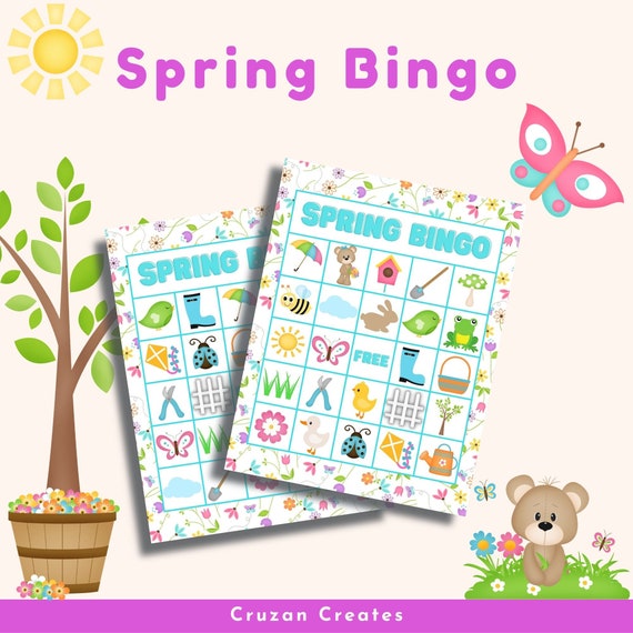 Spring Bingo Bingo Game Spring Printable Bingo Easter Bingo Printable ...