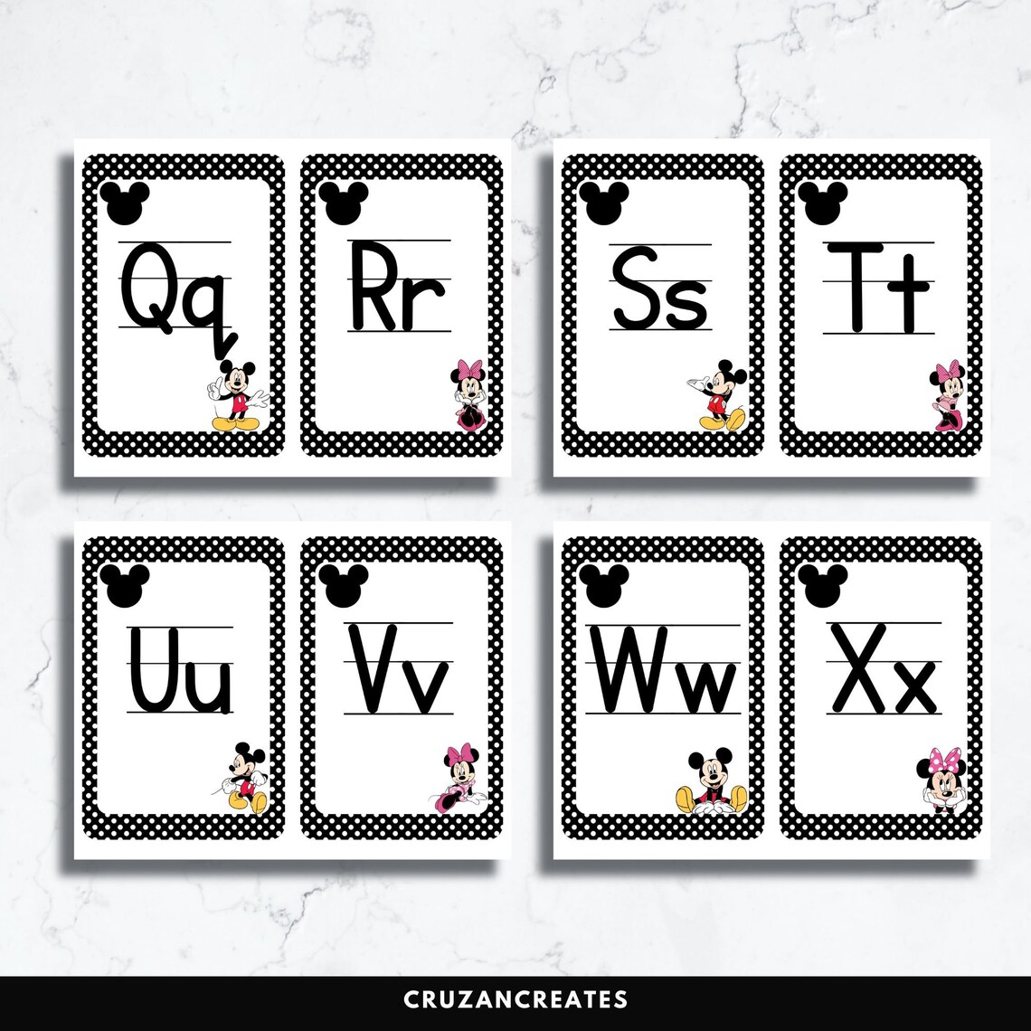 Mickey and Minnie Alphabet | Classroom Decor | Class Decor Set ...