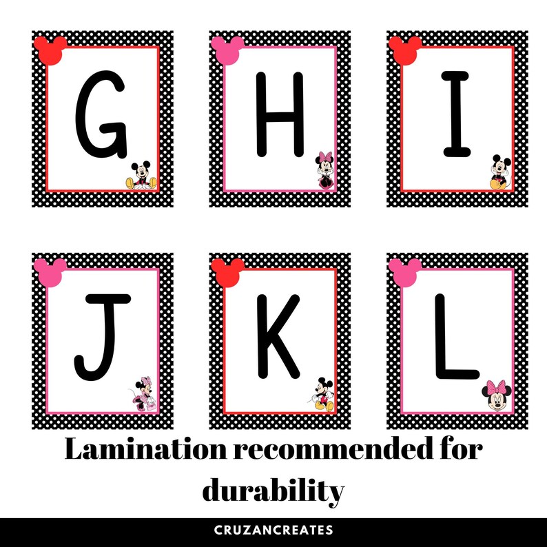 Alphabet Posters | Mickey Alphabet Posters | Minnie Alphabet Posters ...