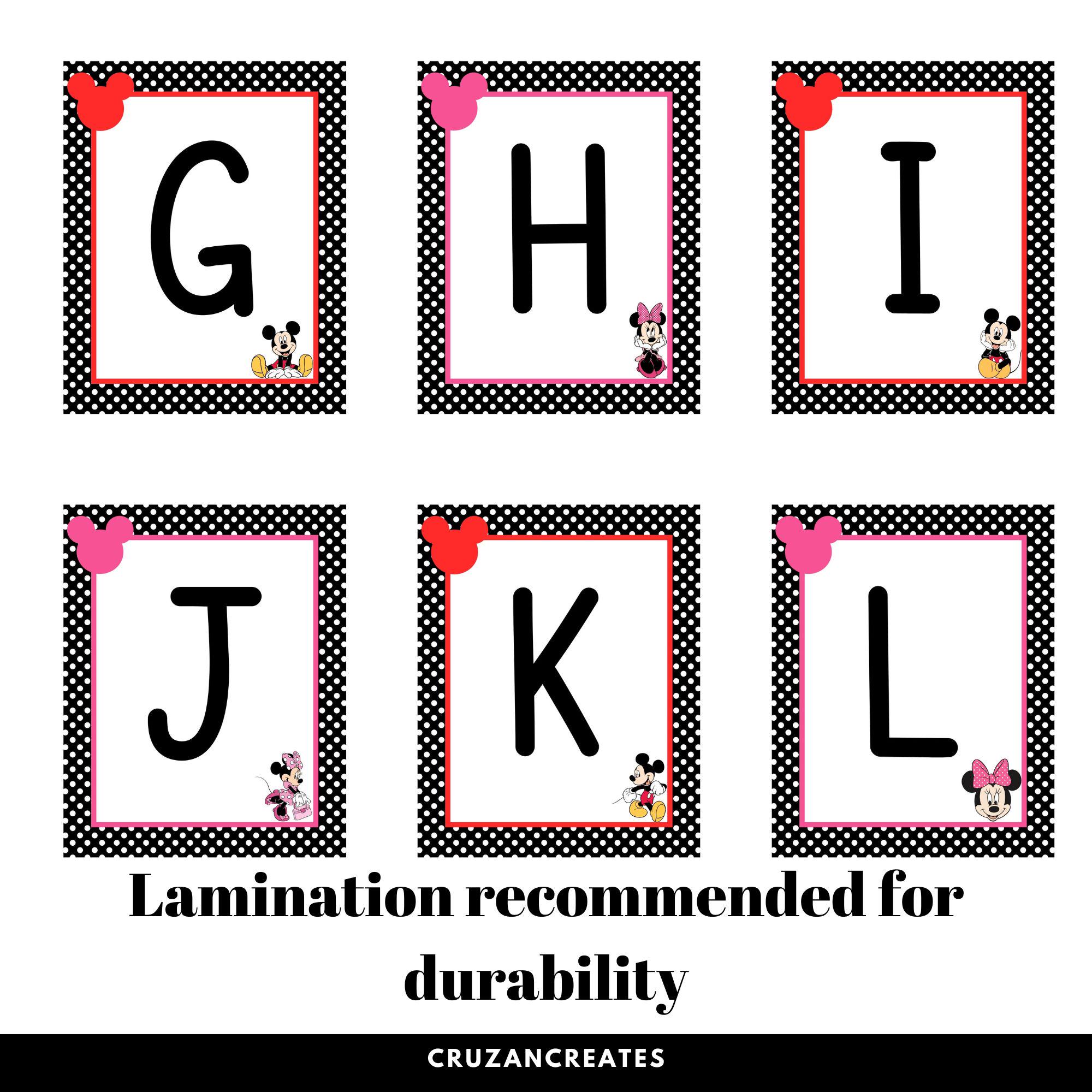 Alphabet Posters | Mickey Alphabet Posters | Minnie Alphabet Posters ...