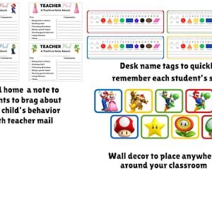 Super Mario Classroom Decor Bundle, Printable Video Game Bulletin Board ...