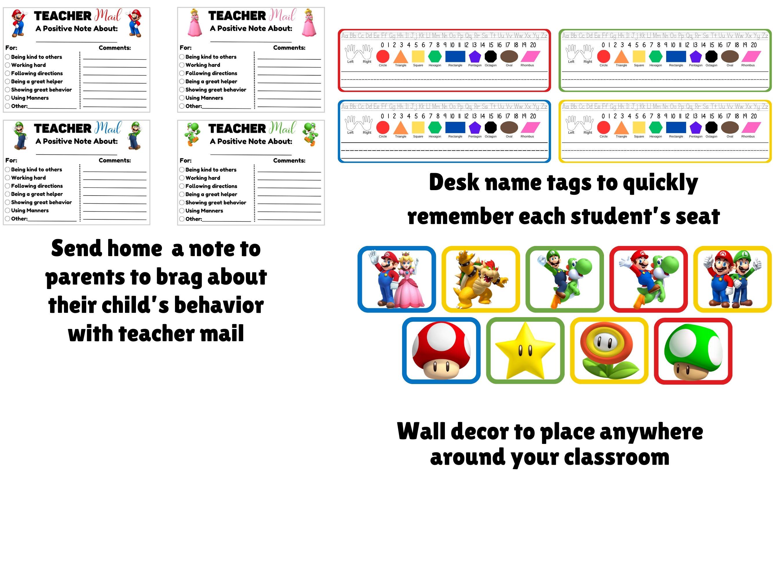 Super Mario Class Decor | Class Decor | Wall Decor | Classroom Bundle ...