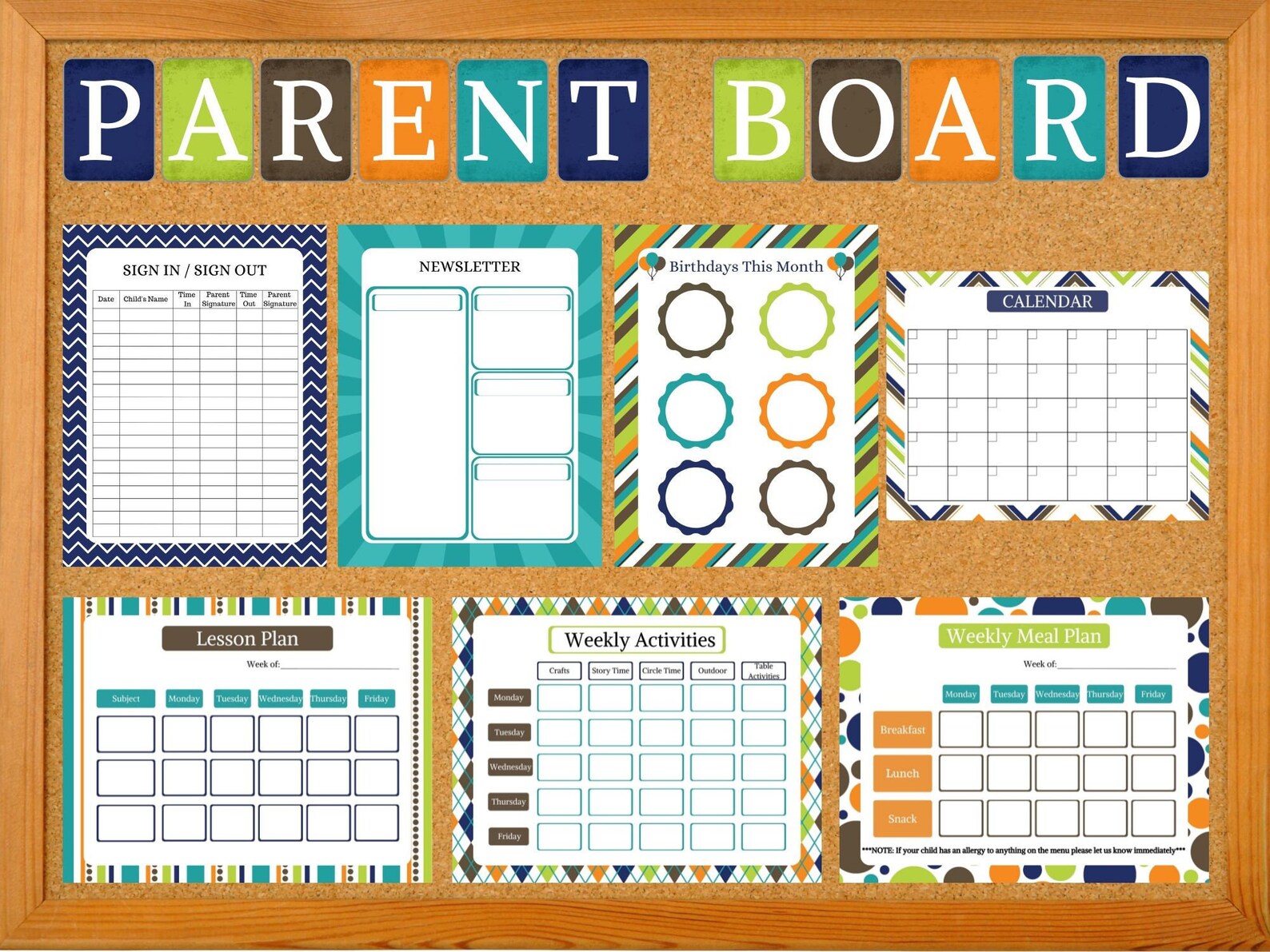 Daycare Parent Board | Preschool Parent Board | Bulletin Board Template ...