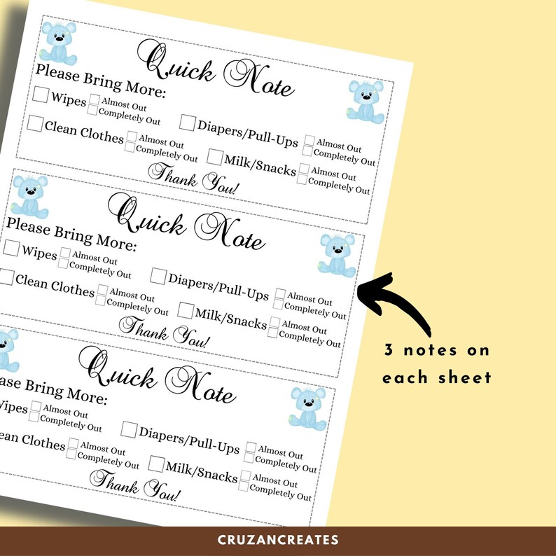 Daycare Parent Notice | Supplies Notice for Parents | Notice for ...