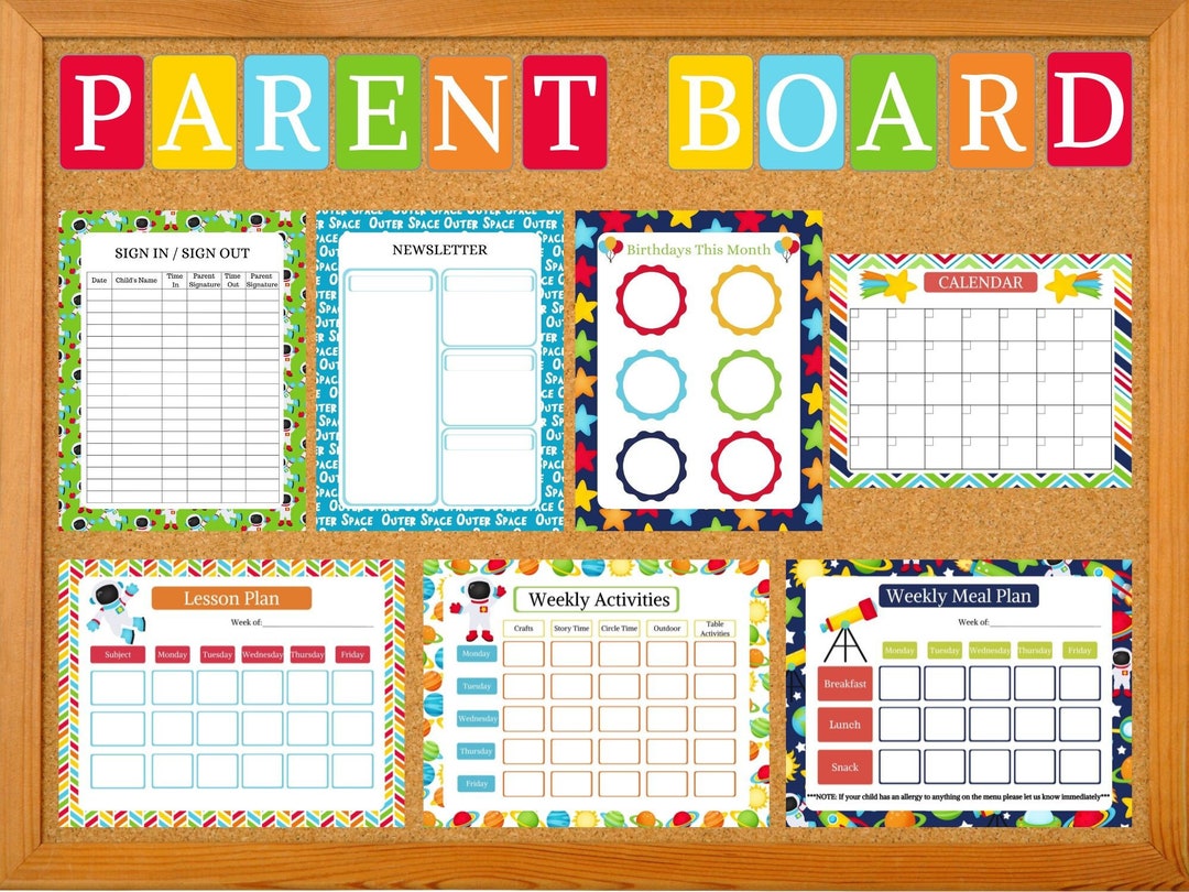 Daycare Parent Board | Preschool Parent Board | Bulletin Board Template ...