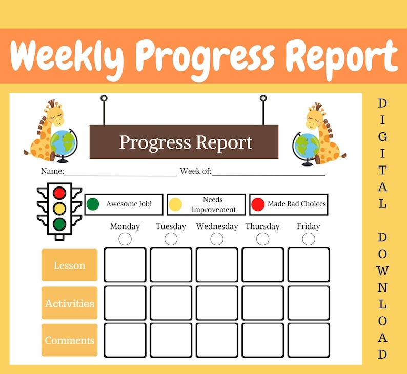 Progress Report | Preschool Progress Report | Daycare Behavior Chart ...