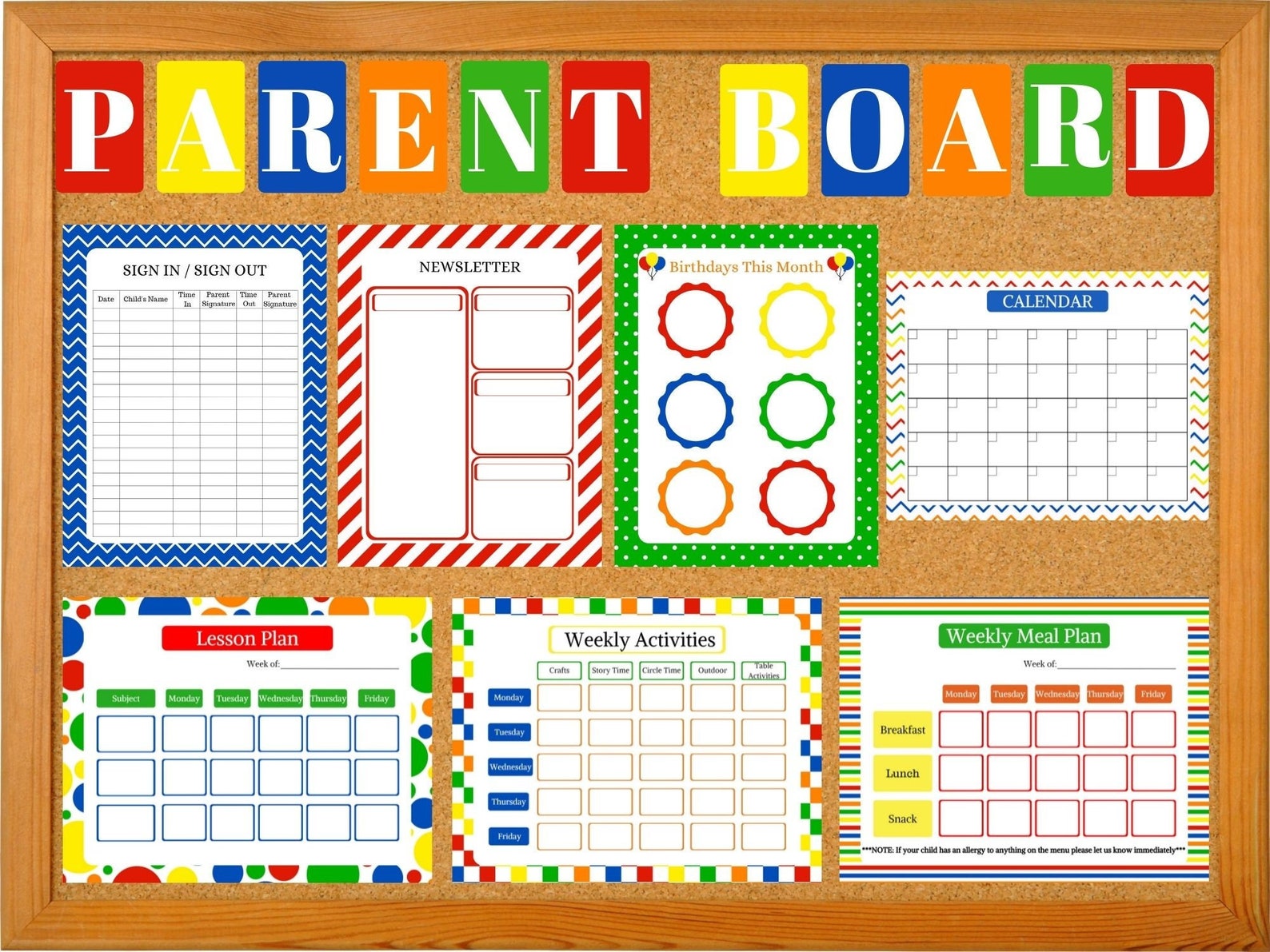 Daycare Parent Board | Preschool Parent Board | Bulletin Board Template ...