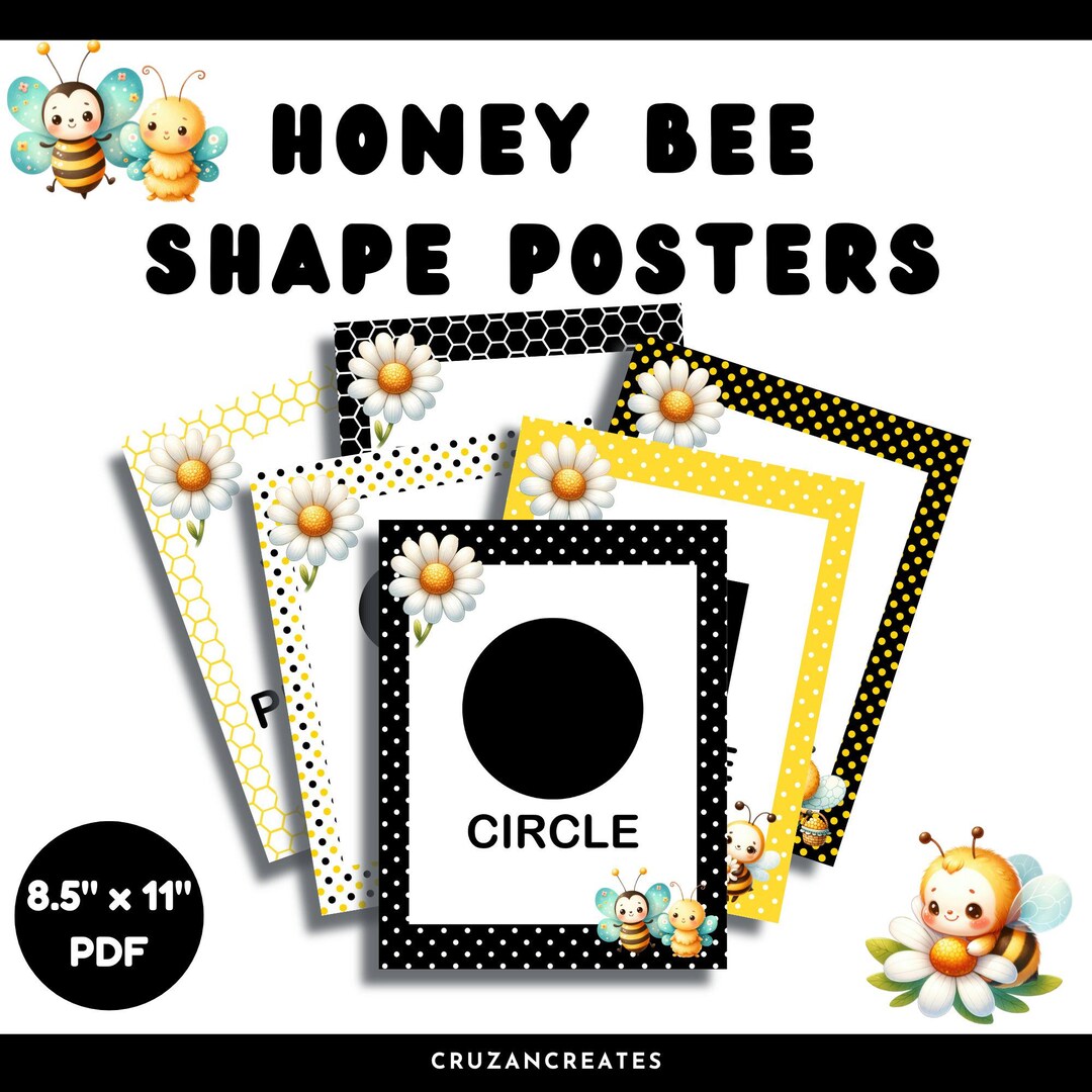 Shape Posters | Honey Bee Shape Posters | Bumble Bee Classroom Decor ...