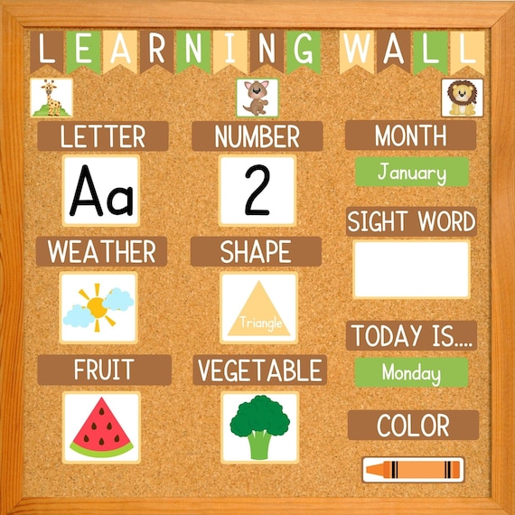 Preschool Learning Wall Learning Wall Preschool Focus Wall - Etsy