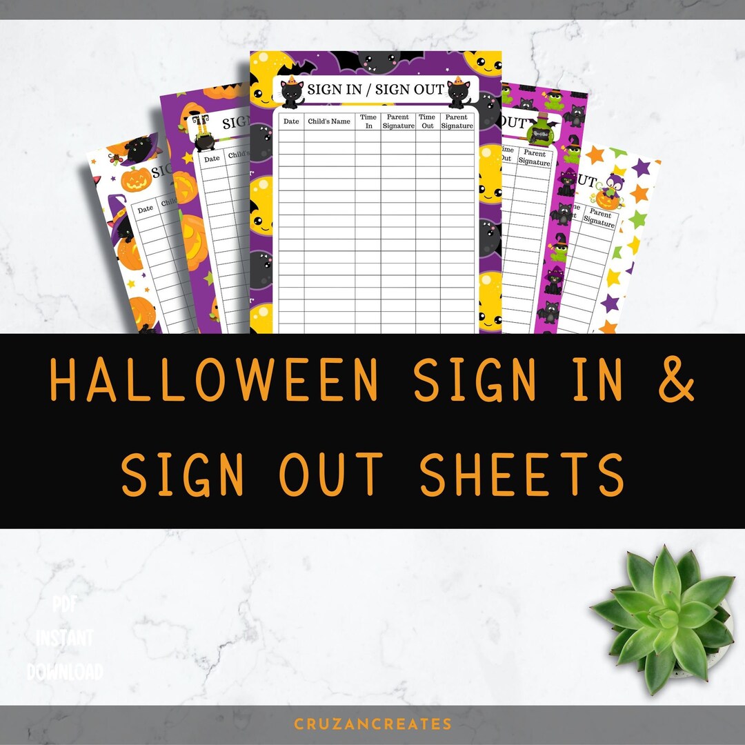 Sign in Sheet | Daycare Sign in Sheet | Sign in and Out Form | Daycare ...