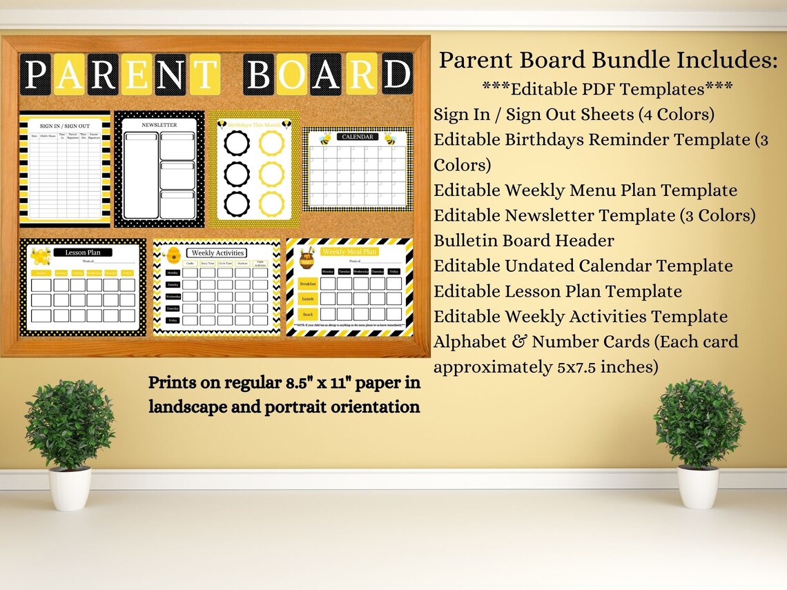 Daycare Parent Board | Preschool Parent Board | Bulletin Board Template ...