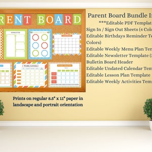 Daycare Parent Board | Preschool Parent Board | Bulletin Board Template ...