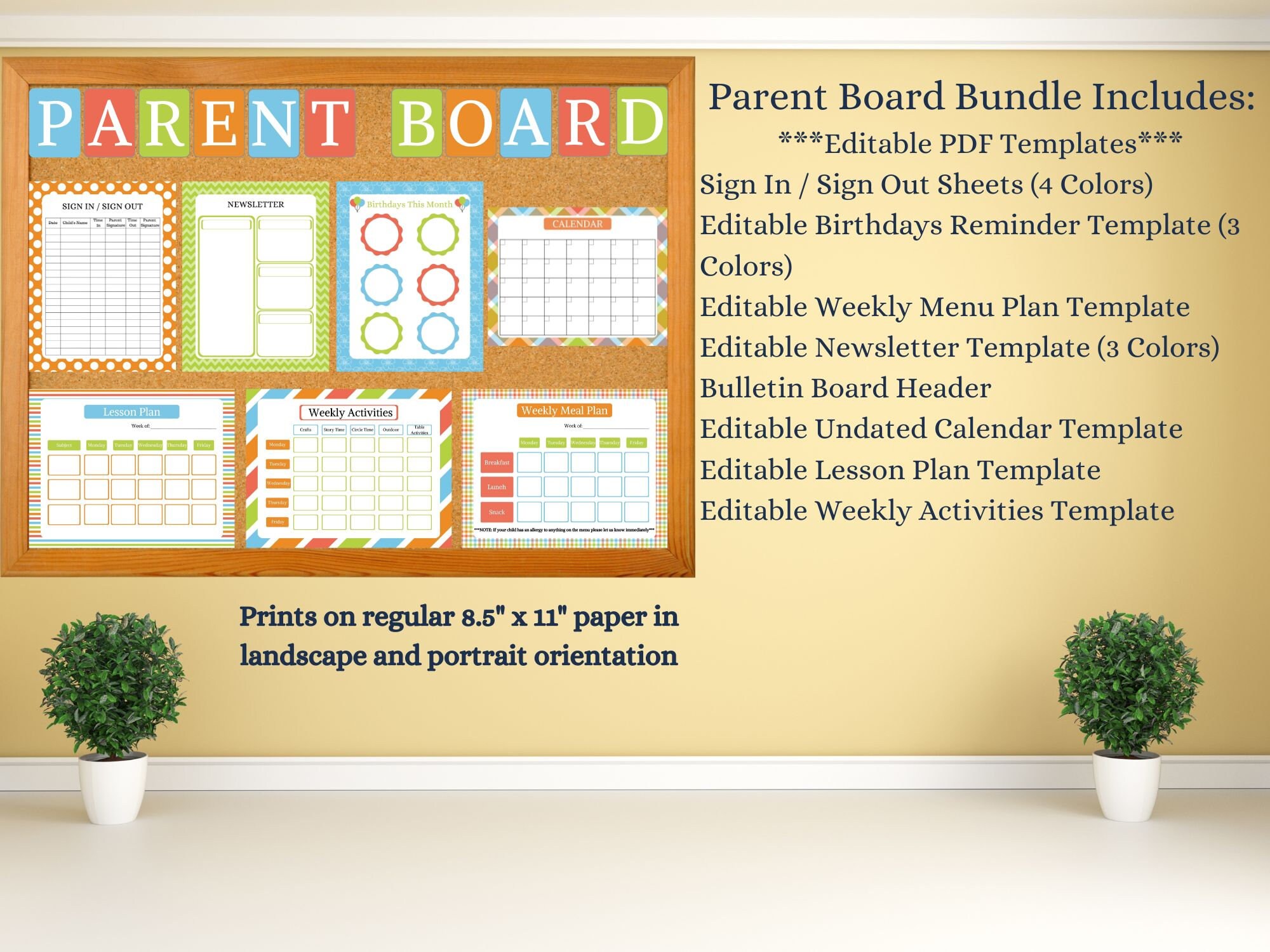 Daycare Parent Board | Preschool Parent Board | Bulletin Board Template ...