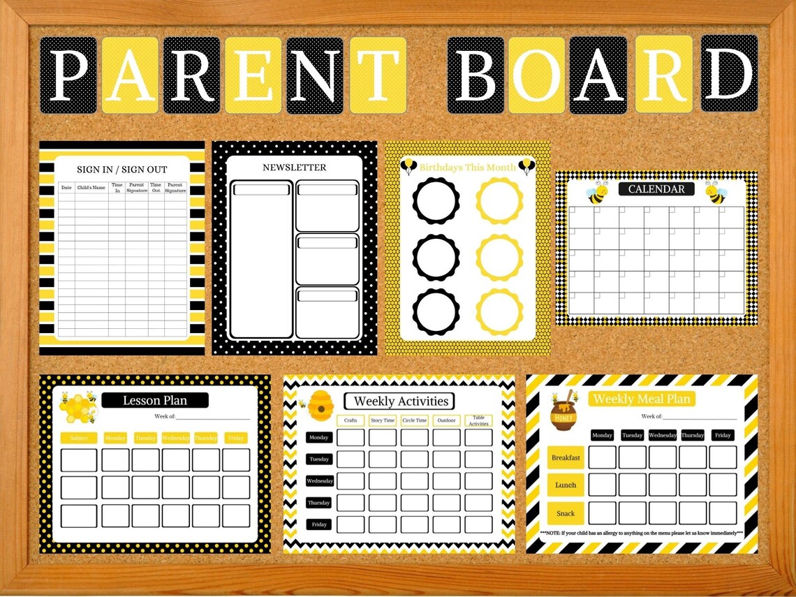 Daycare Parent Board | Preschool Parent Board | Bulletin Board Template ...