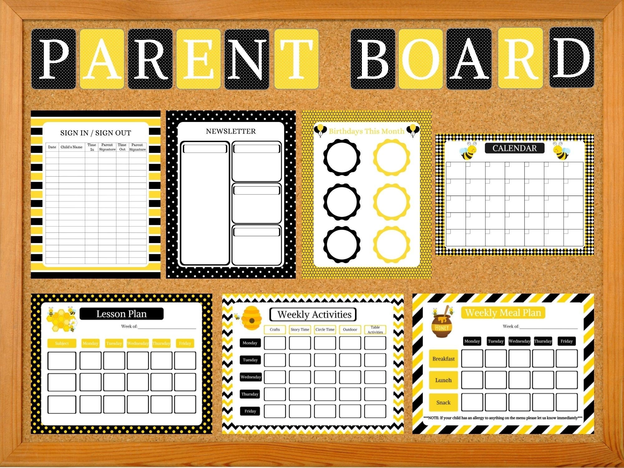 Daycare Parent Board | Preschool Parent Board | Bulletin Board Template ...