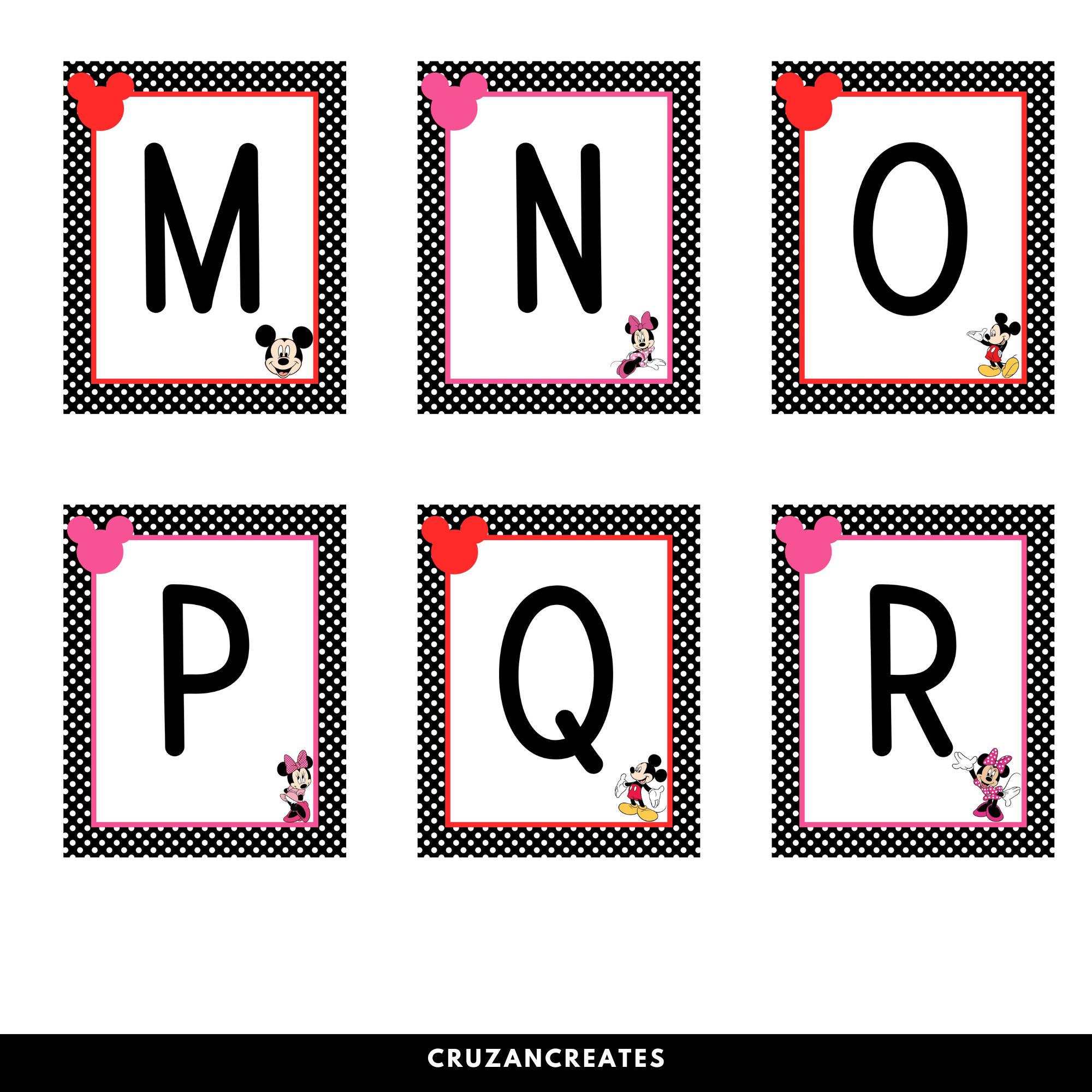 Alphabet Posters | Mickey Alphabet Posters | Minnie Alphabet Posters ...