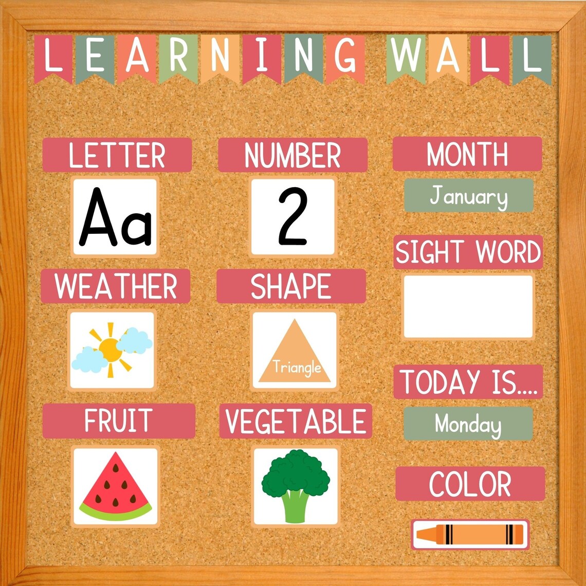 Preschool Learning Wall Learning Wall Preschool Focus Wall | Etsy