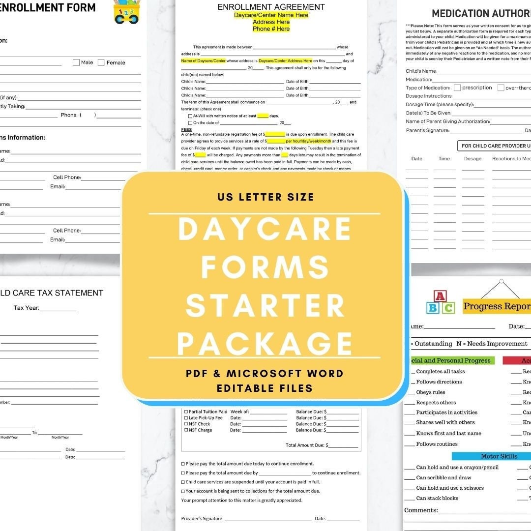 Daycare Bundle | Daycare Opening Forms | Daycare Starter Bundle ...
