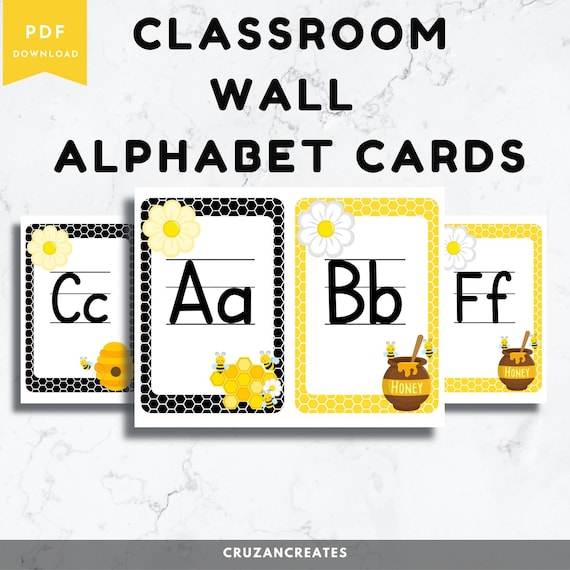 Bumble Bee Alphabet Classroom Decor Class Decor Set - Etsy Australia