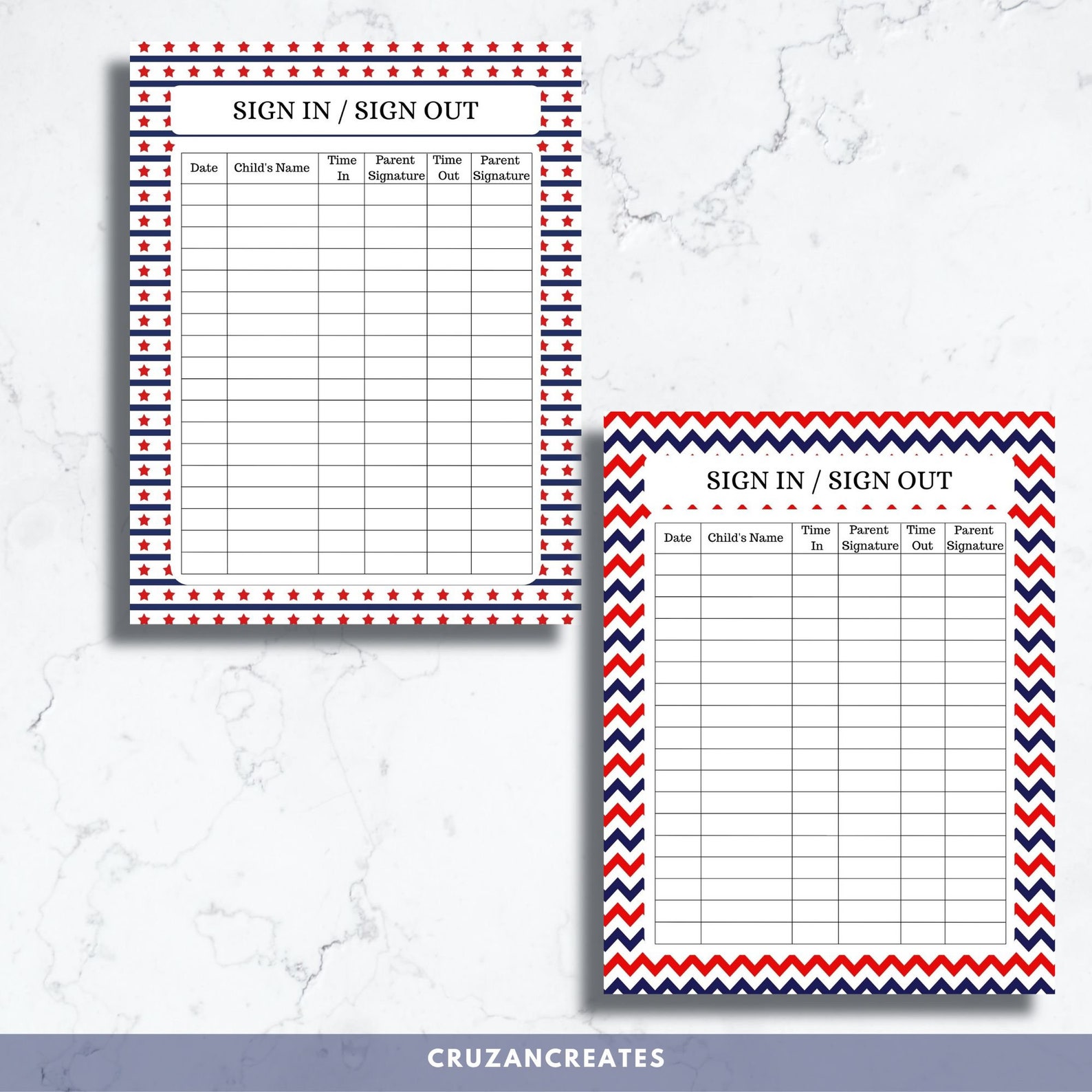 Sign in Sheet | Daycare Sign in Sheet | Sign in and Out Form | Daycare ...