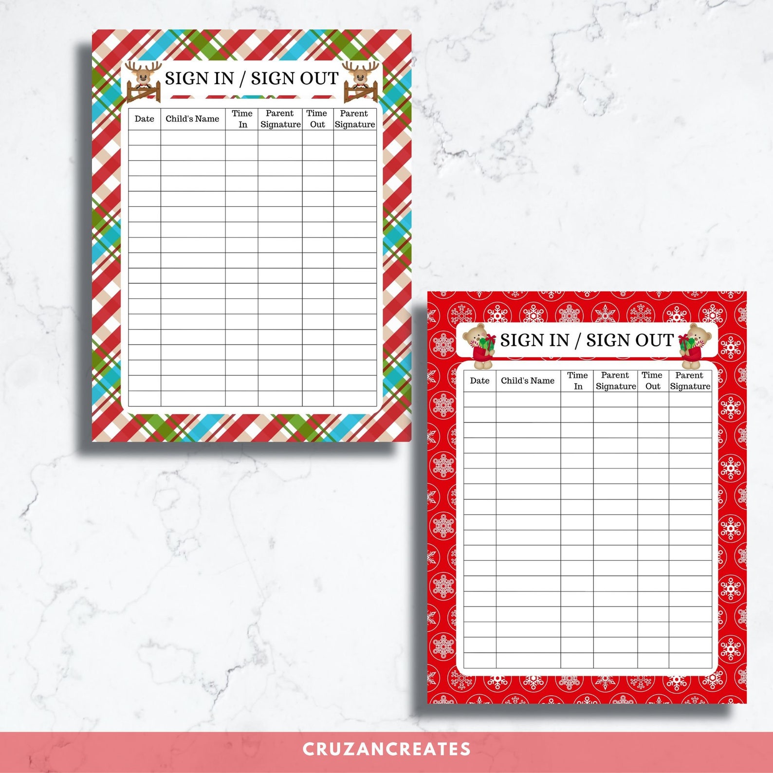 Sign in Sheet | Daycare Sign in Sheet | Sign in and Out Form | Daycare ...